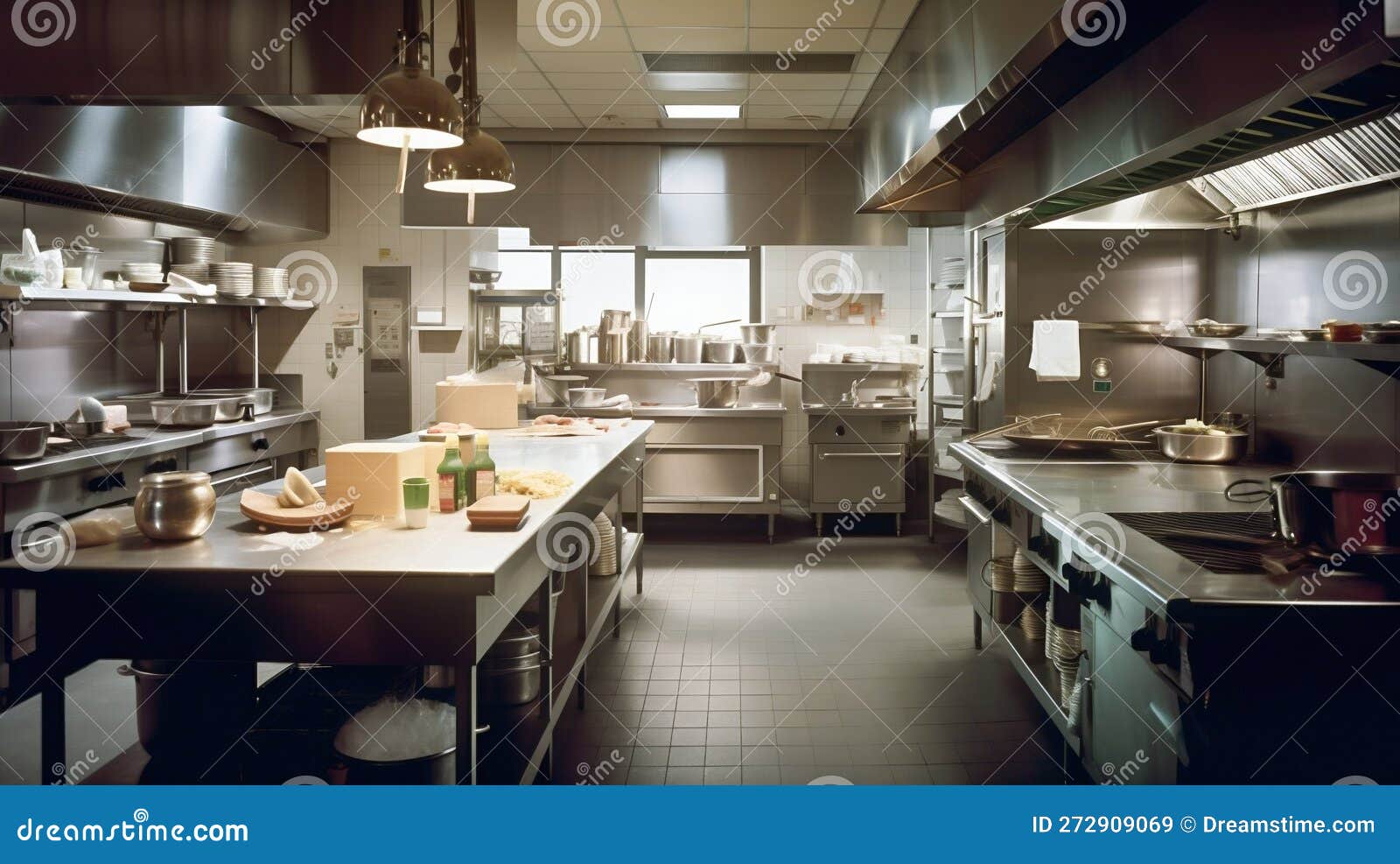 High Class Restaurant Kitchen. Generative AI Stock Image - Image of ...