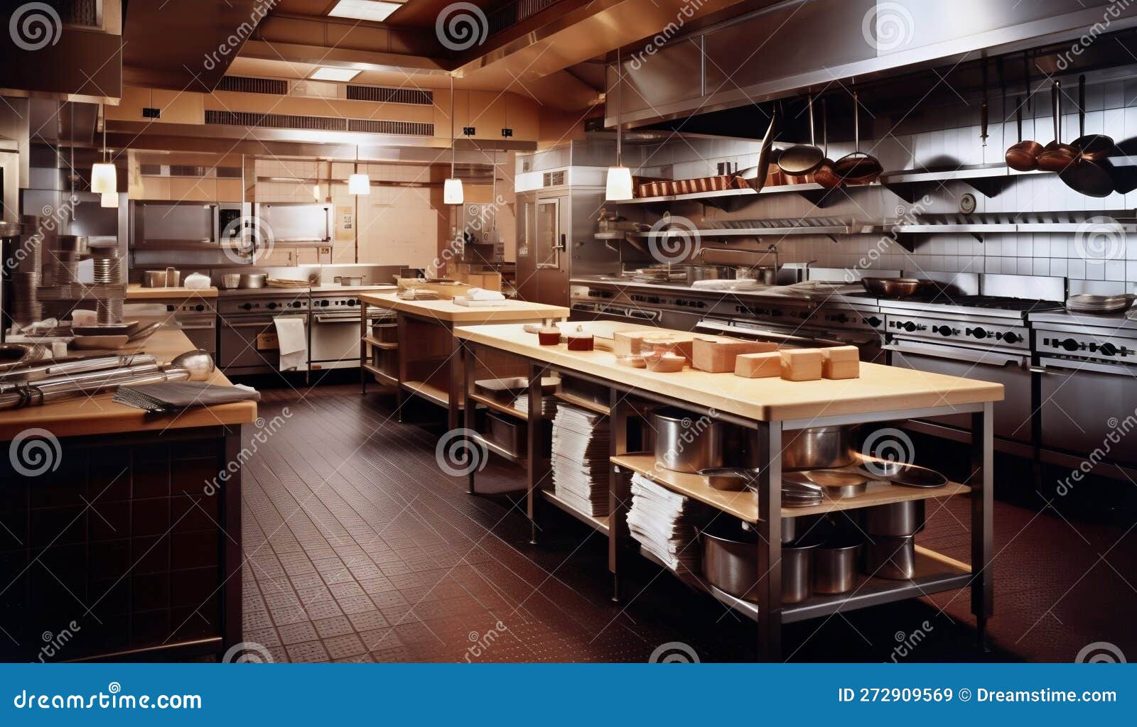 High Class Restaurant Kitchen. Generative AI Stock Illustration ...