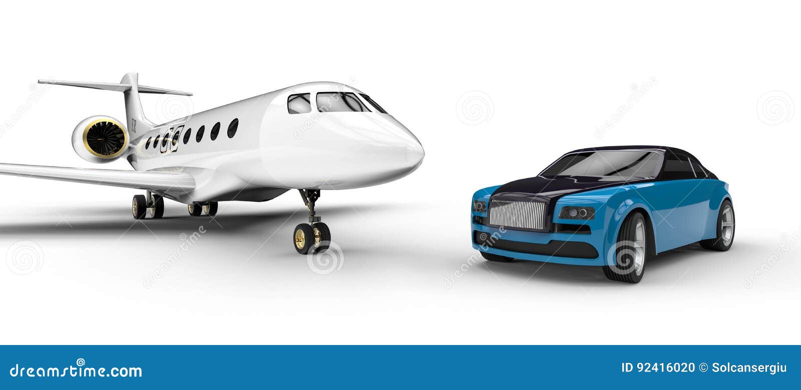 High Class Limousine With Private Jet Royalty-Free Stock Photo ...