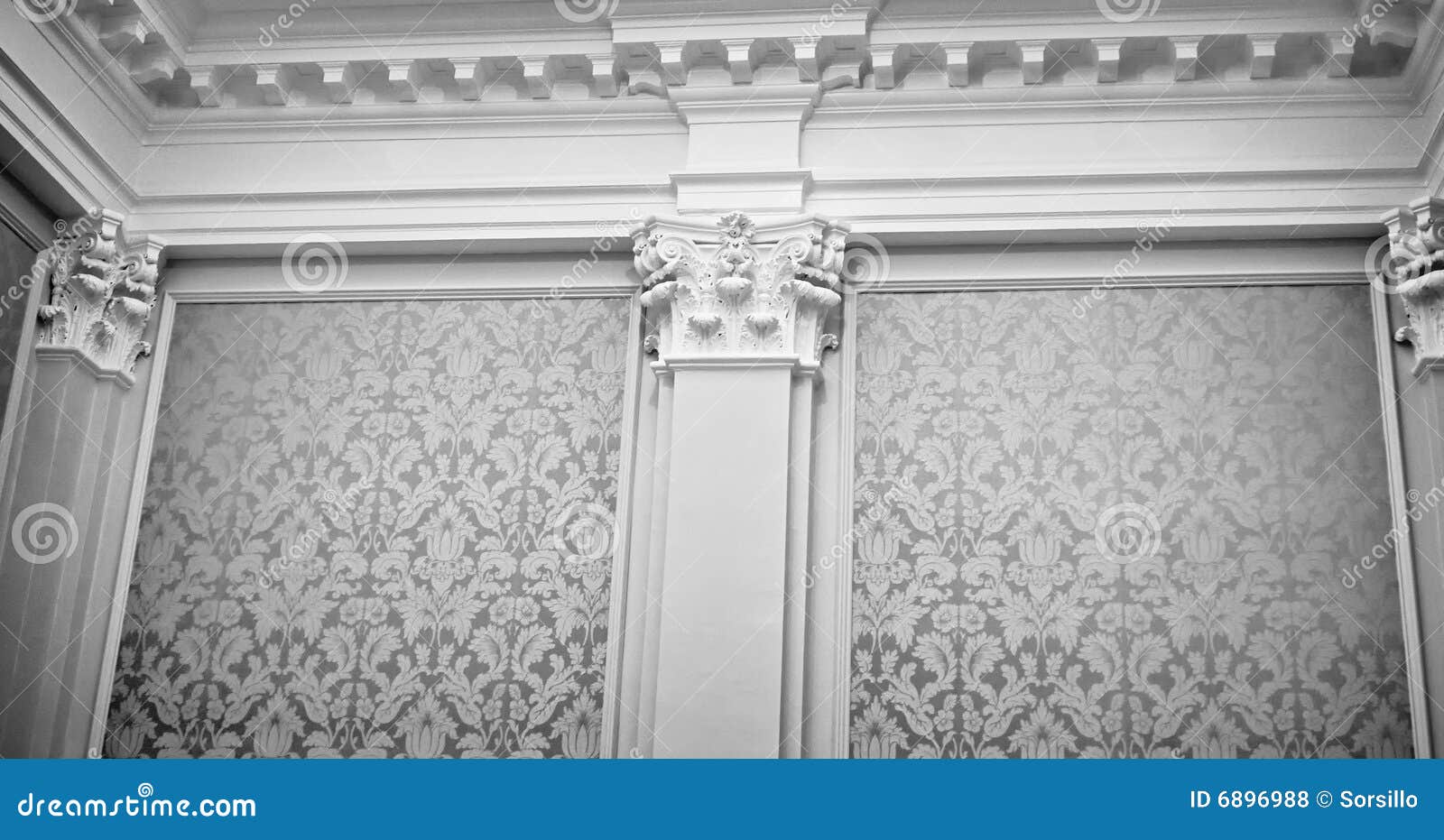 High class wall stock photo. Image of capitals, open, fabric - 6896988