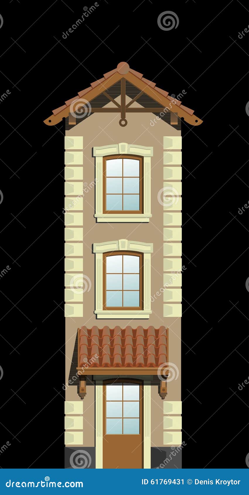 High classic house stock vector. Illustration of wall - 61769431