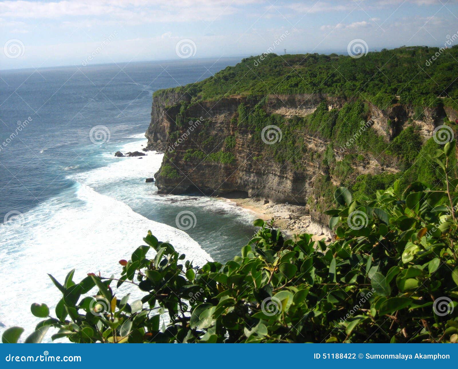 High Cliff with sea stock photo. Image of bali, asia - 51188422