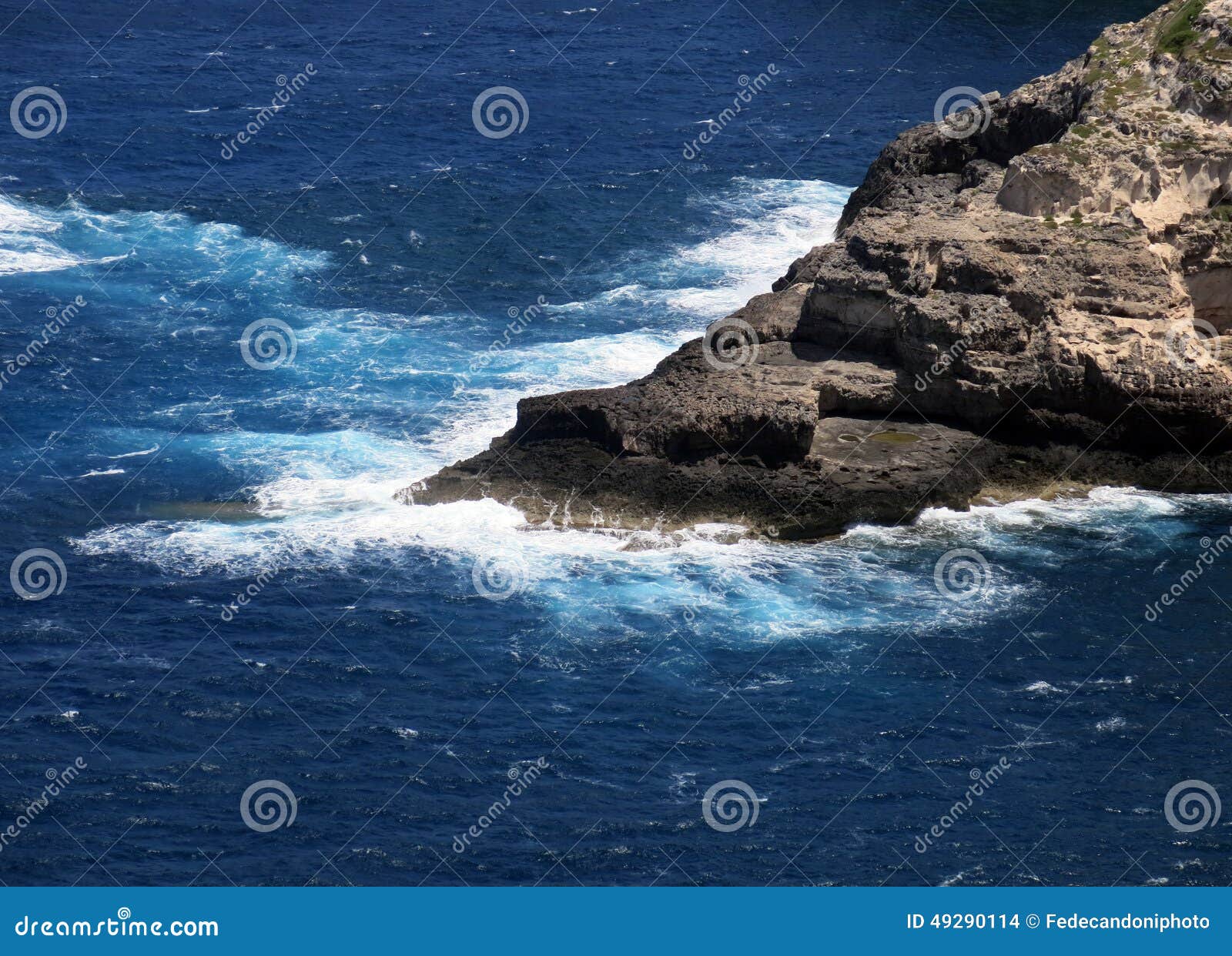 High Cliff on the Sea with Waves Stock Photo - Image of scenery ...