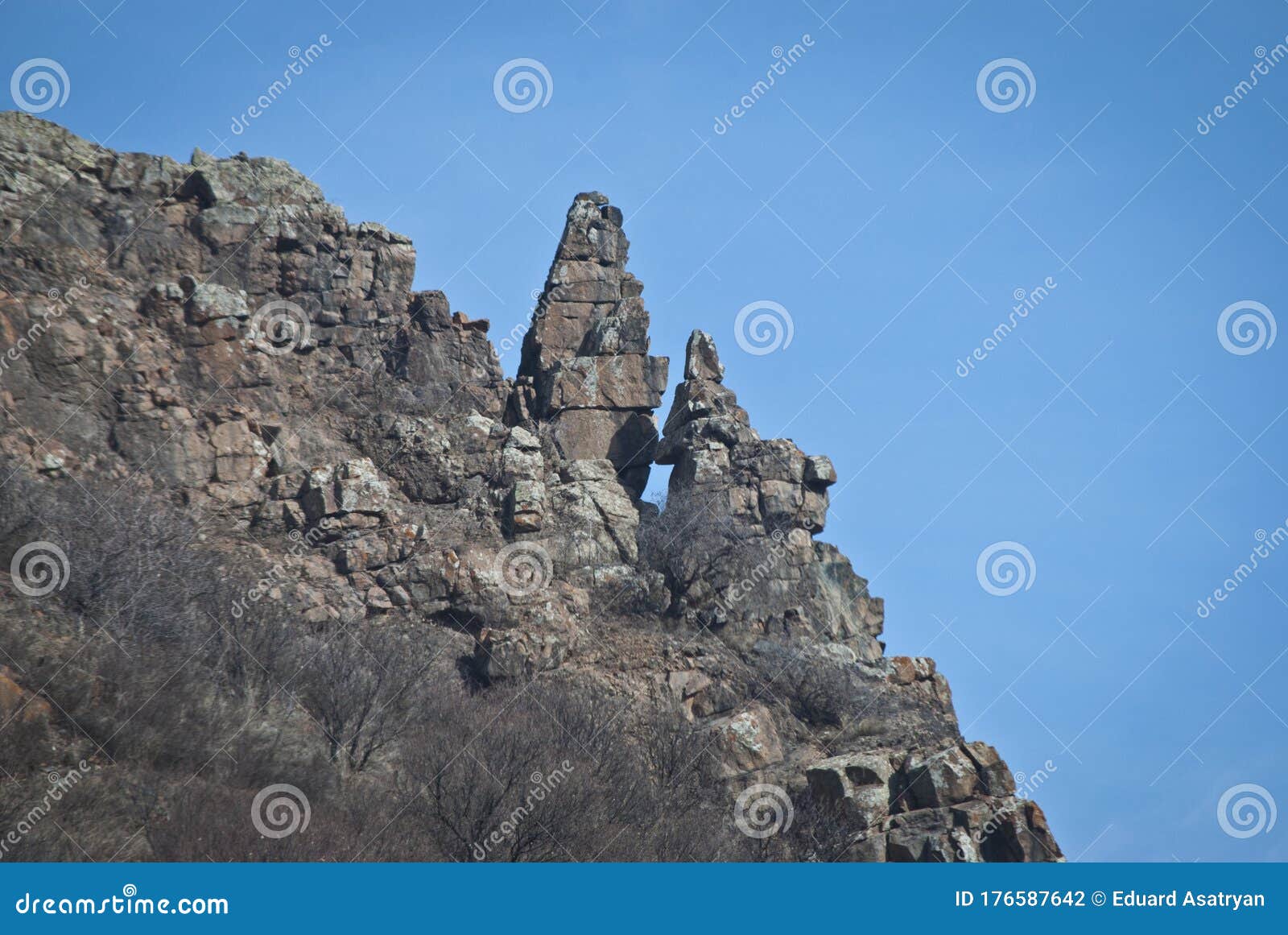 High Cliffs Against the Blue Sky Stock Photo - Image of natural ...
