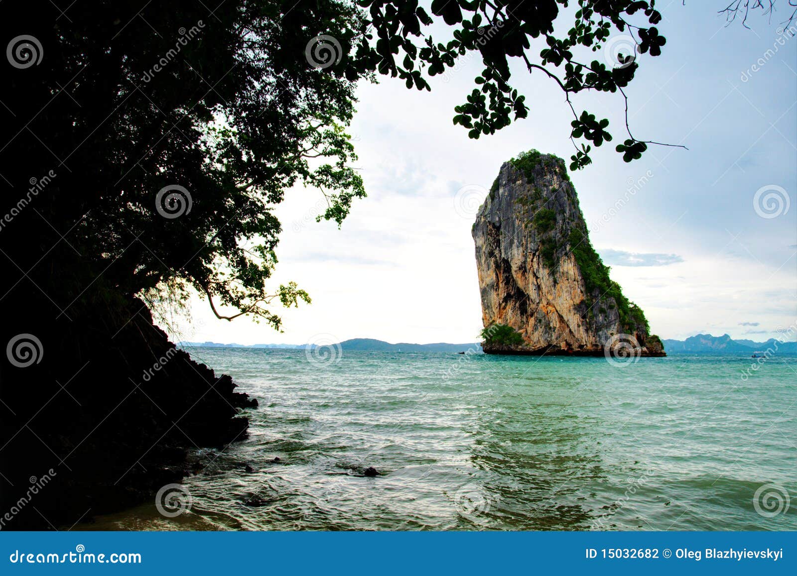 High Cliffs on the Tropical Island Stock Photo - Image of tranquil ...