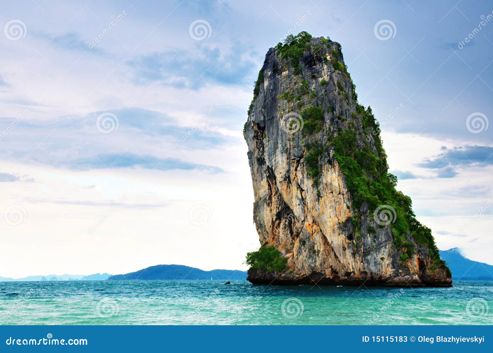 High Cliffs on the Tropical Island Stock Image - Image of relaxation ...