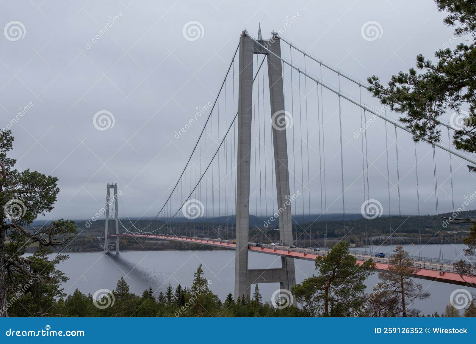 High Coast Bridge (Hogakustenbron) in Sweden Stock Photo - Image of ...