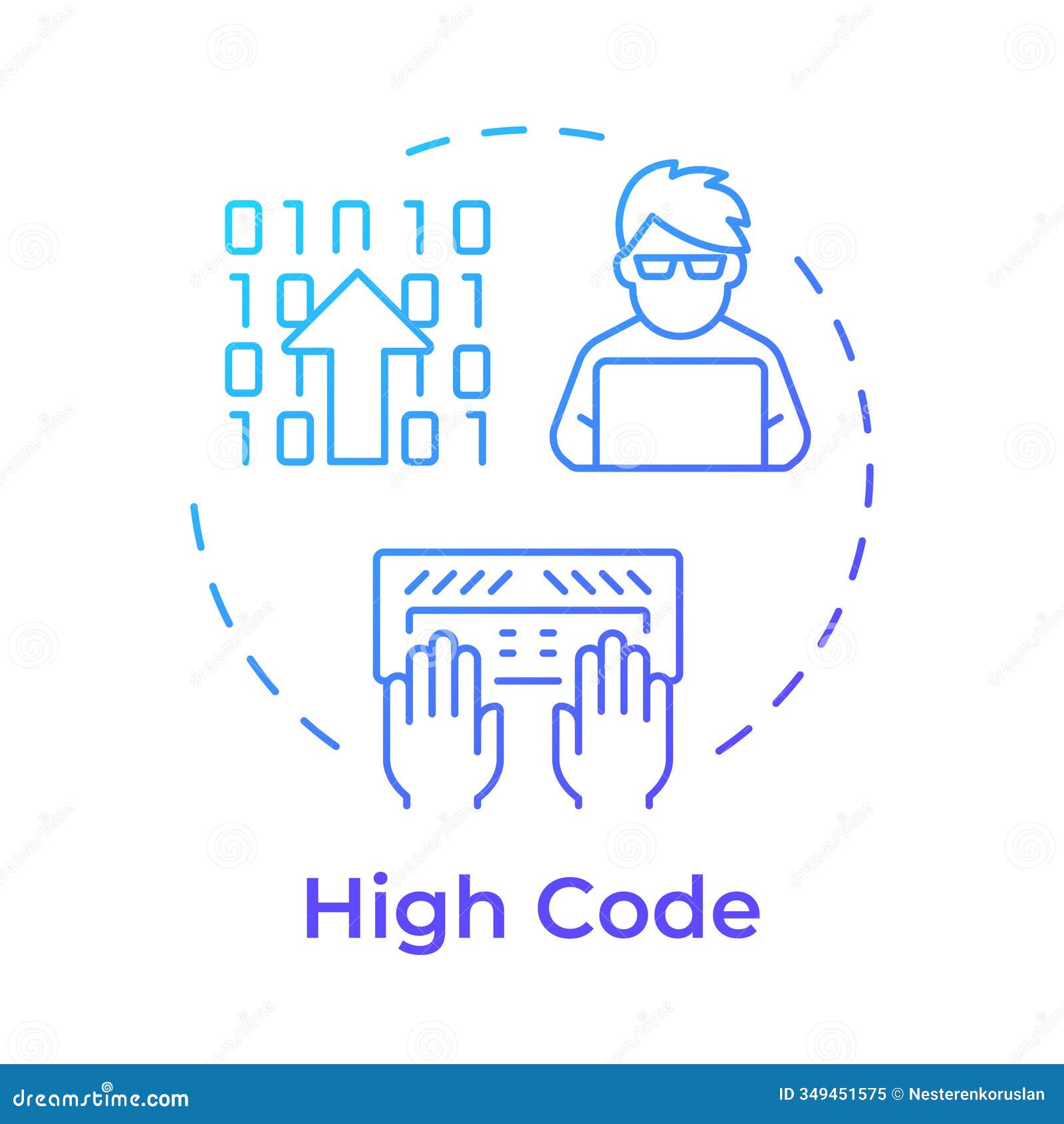 High Code Blue Gradient Concept Icon Stock Vector - Illustration of ...