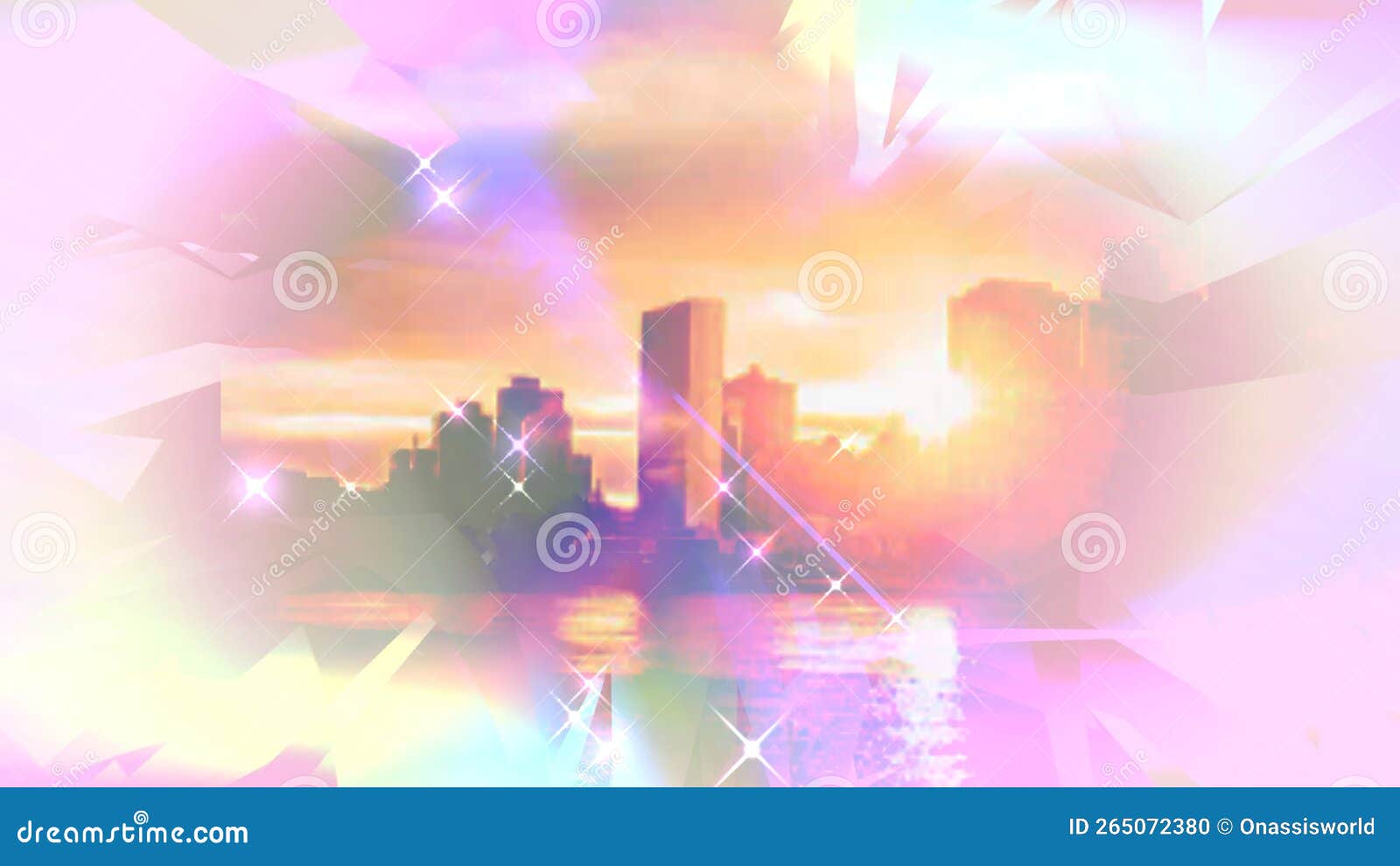 High Color Dream Cityscape Abstract Background Illustration Stock ...