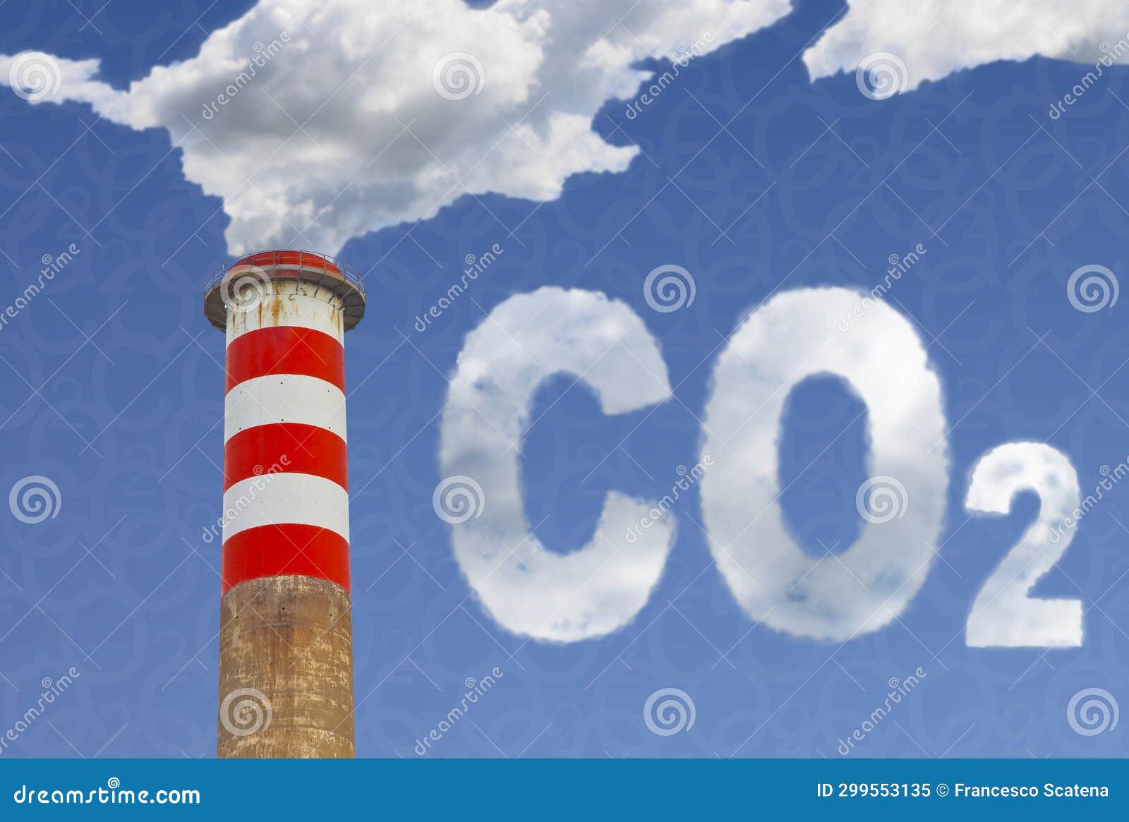 High Concrete Chimney Emits CO2 into the Atmosphere - Concept Image ...