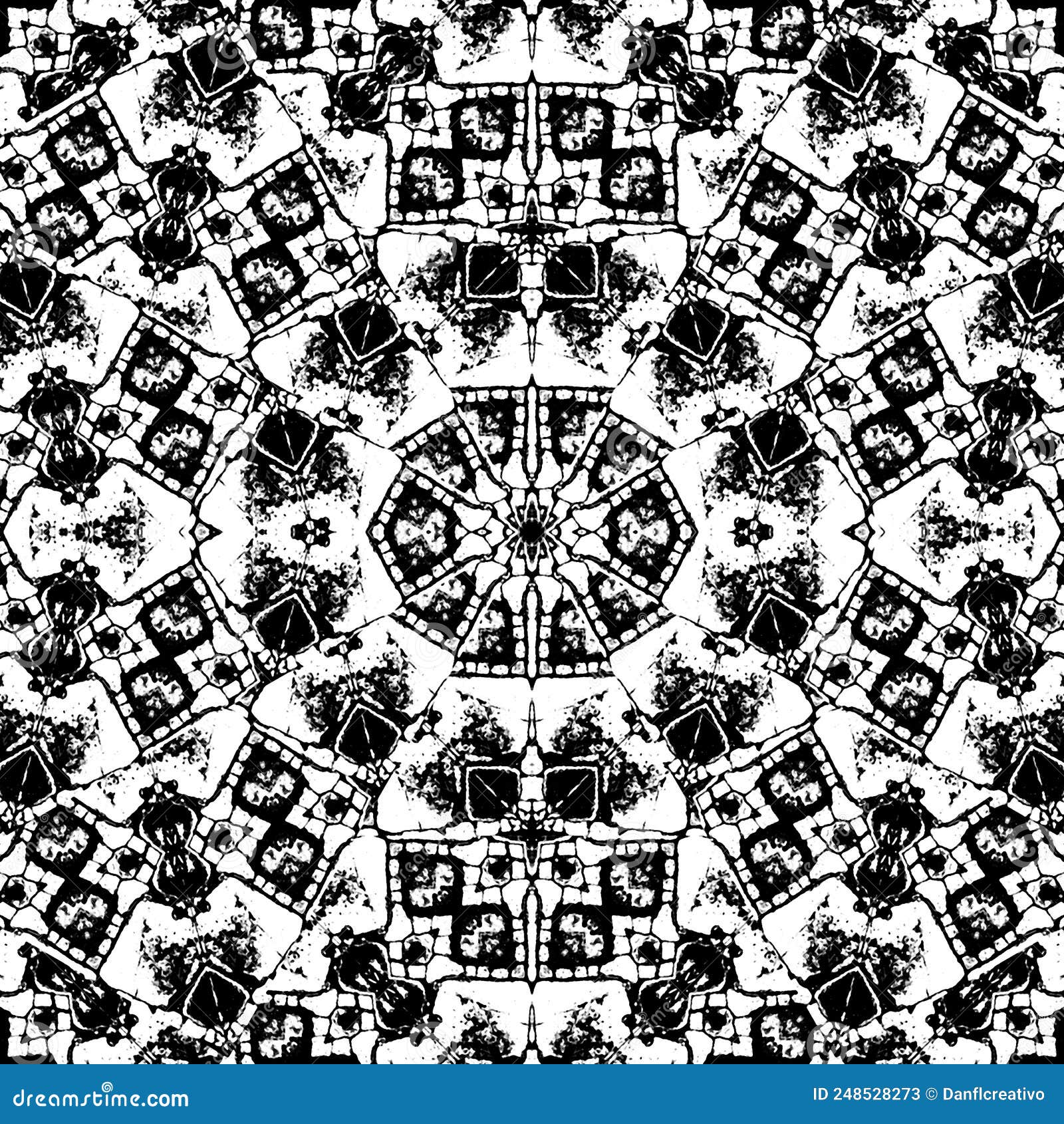 Black and White Geometric Seamless Pattern Stock Illustration ...
