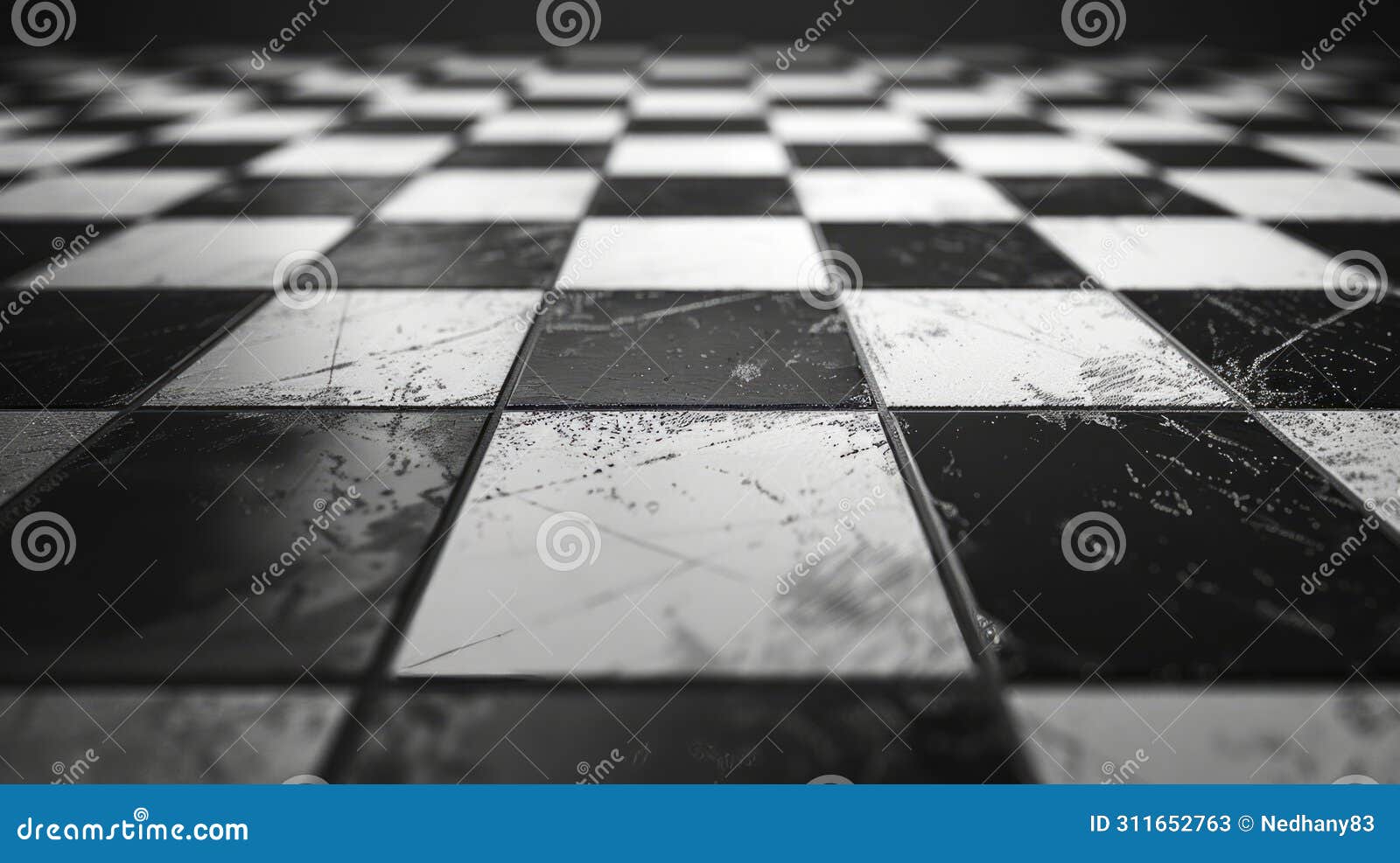 High Contrast Black and White Pixelated Checkerboard with Subtle Gray ...