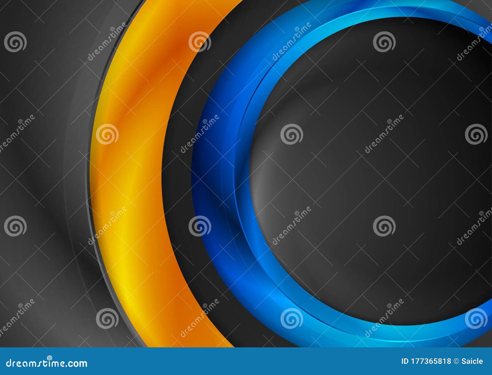 High Contrast Blue Orange Abstract Circles Corporate Background Stock ...