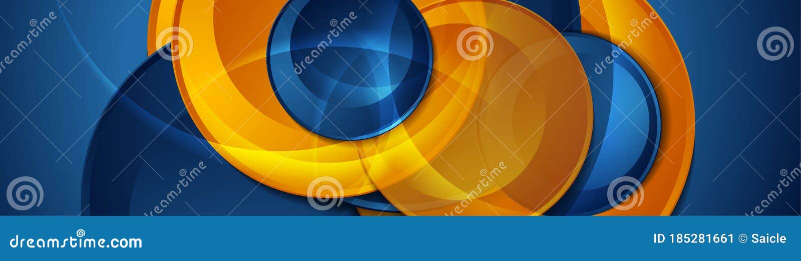 High Contrast Blue Orange Abstract Tech Corporate Banner Design Stock ...