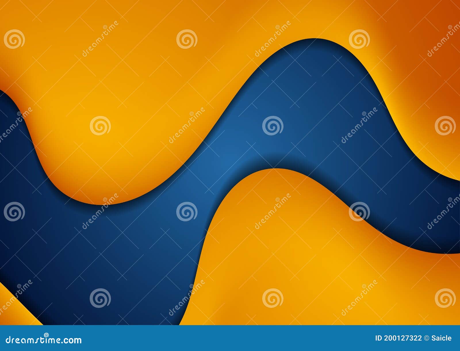 High Contrast Blue Orange Abstract Waves Corporate Background Stock ...