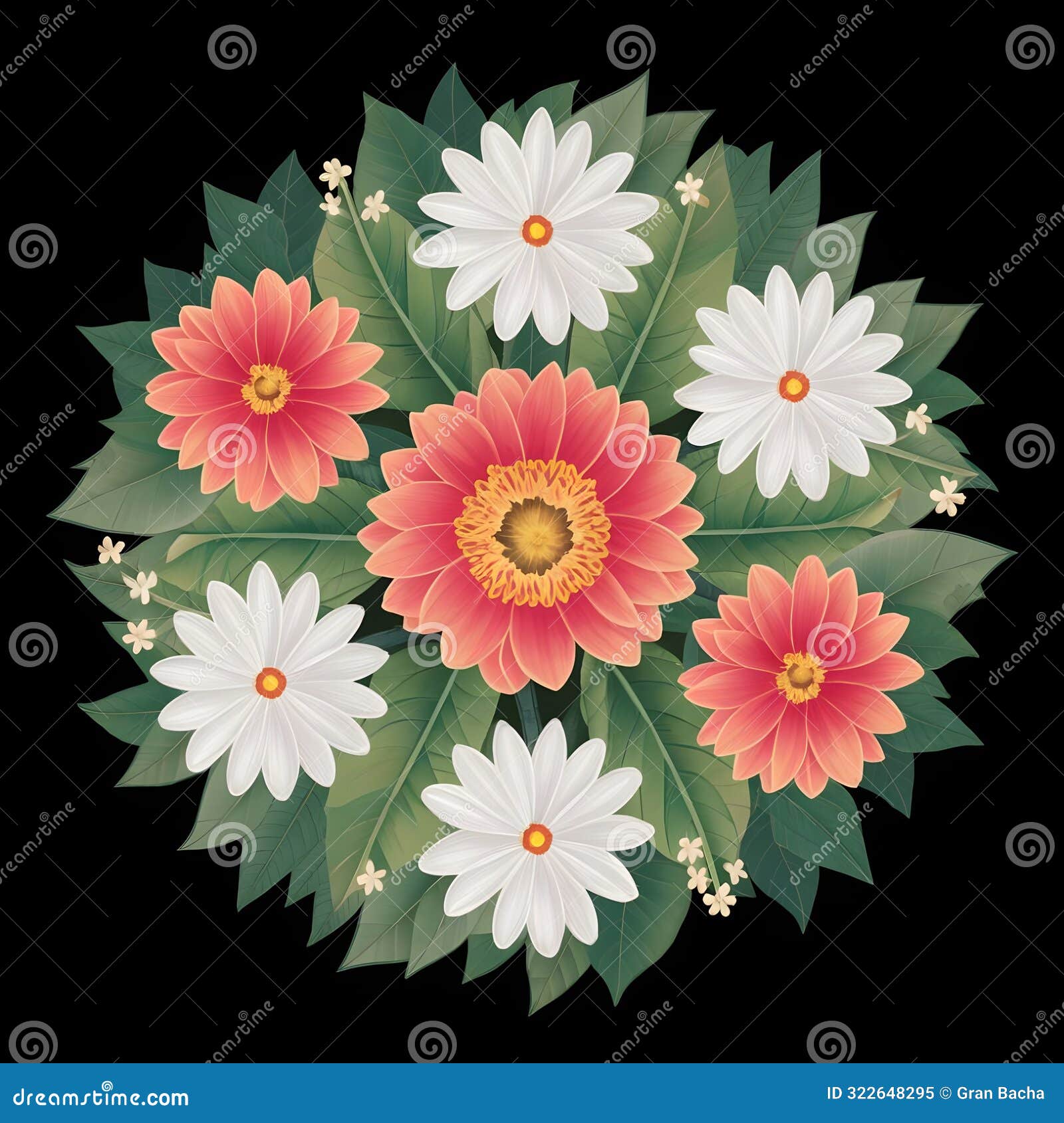 HIGH CONTRAST FLOWER DESIGNS Stock Illustration - Illustration of ...