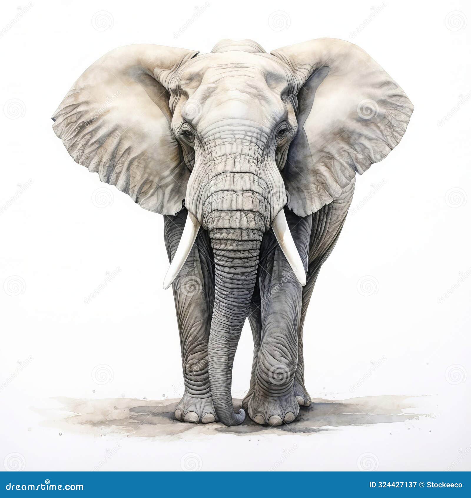 High-contrast Image of Elephant with Shiny Bumpy Texture Stock Illustration - Illustration of ...