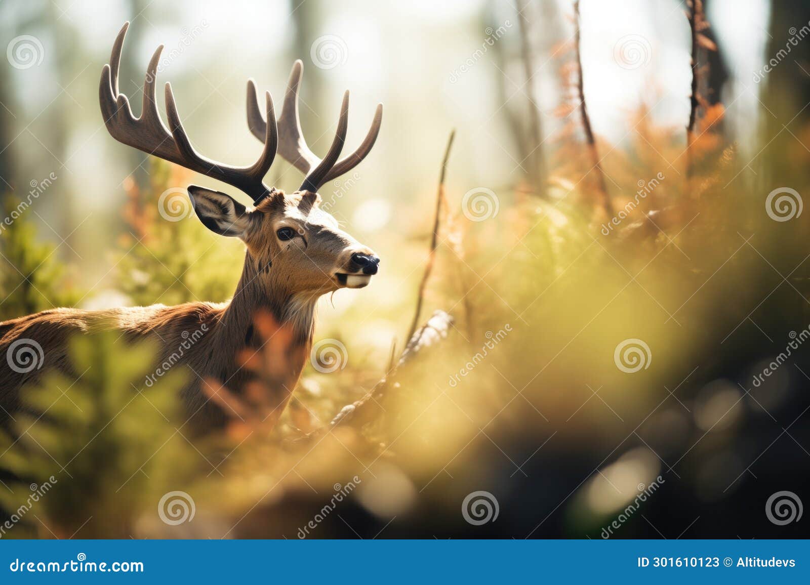 High-contrast Image of Elk in Bright Noon Light Stock Image - Image of ...