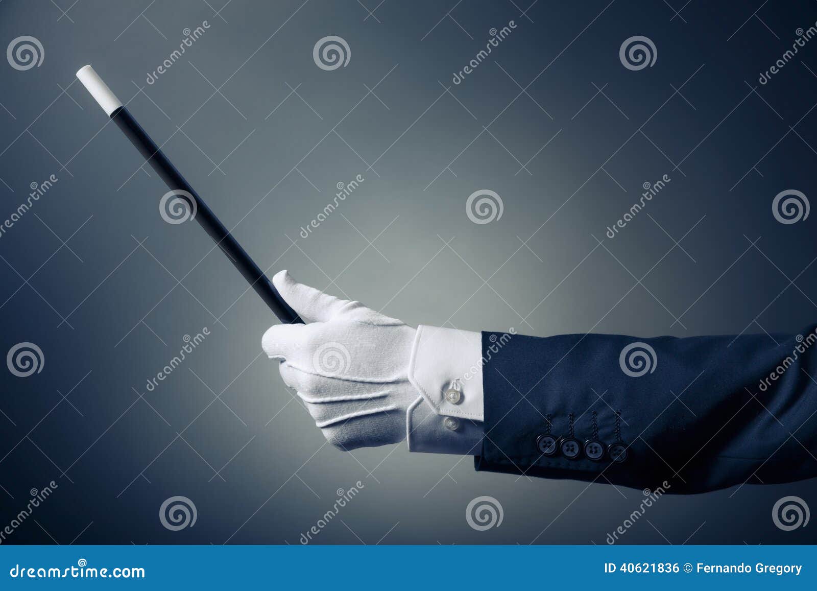 High Contrast Image of Magician Hand with Magic Wand Stock Photo ...