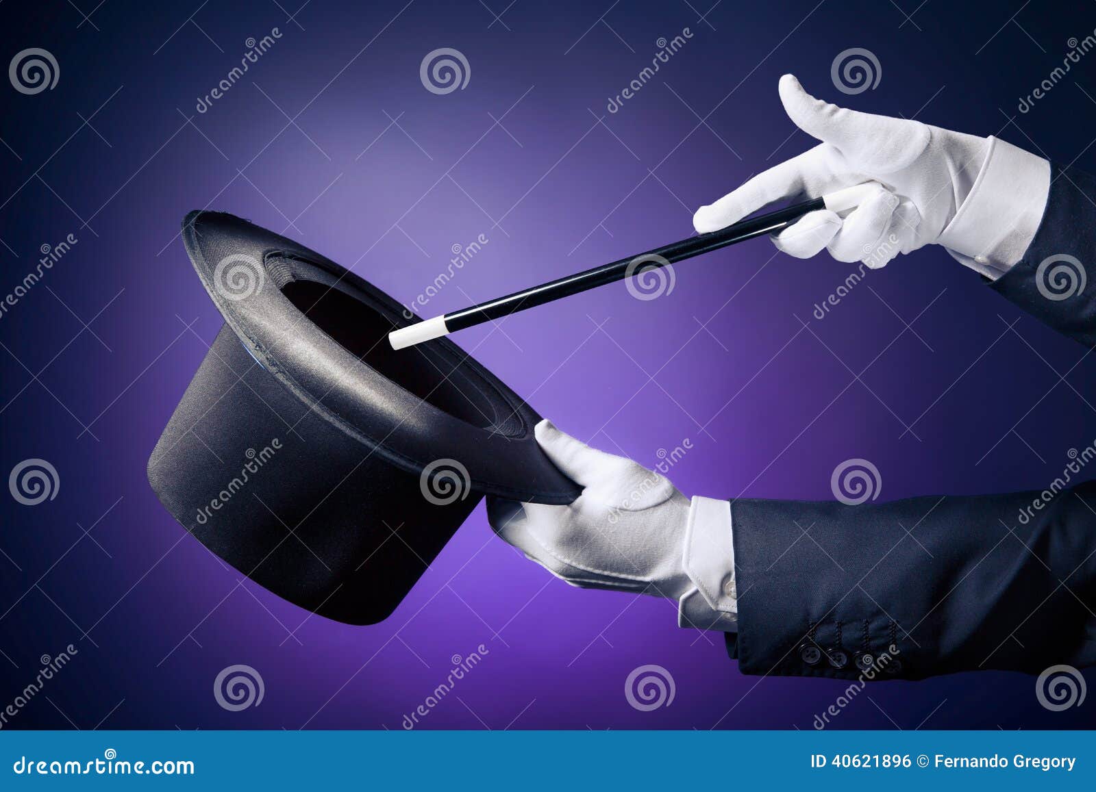 High Contrast Image of Magician Hand with Magic Wand Stock Photo ...