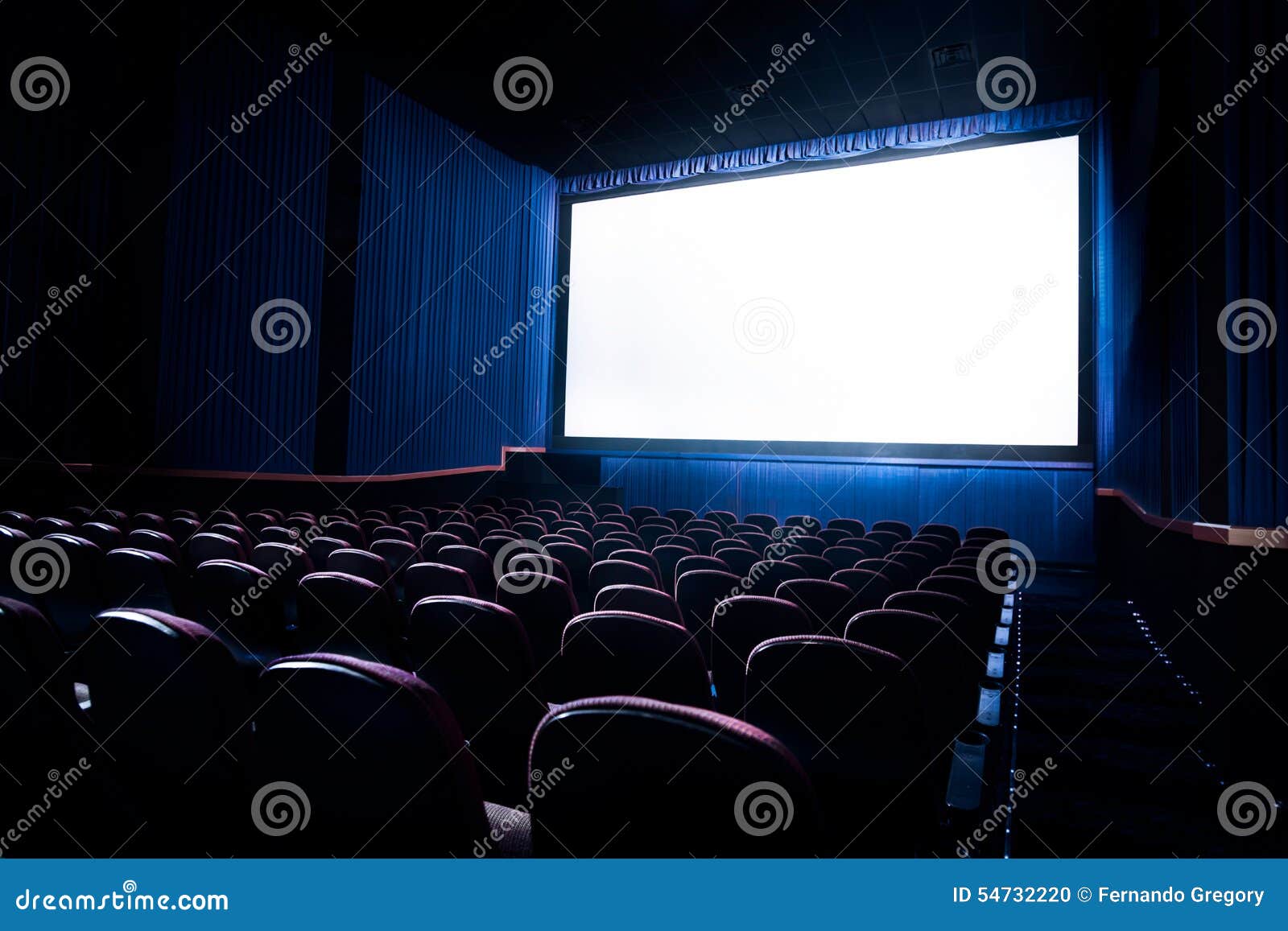 High Contrast Image of Movie Theater Screen Stock Photo - Image of ...