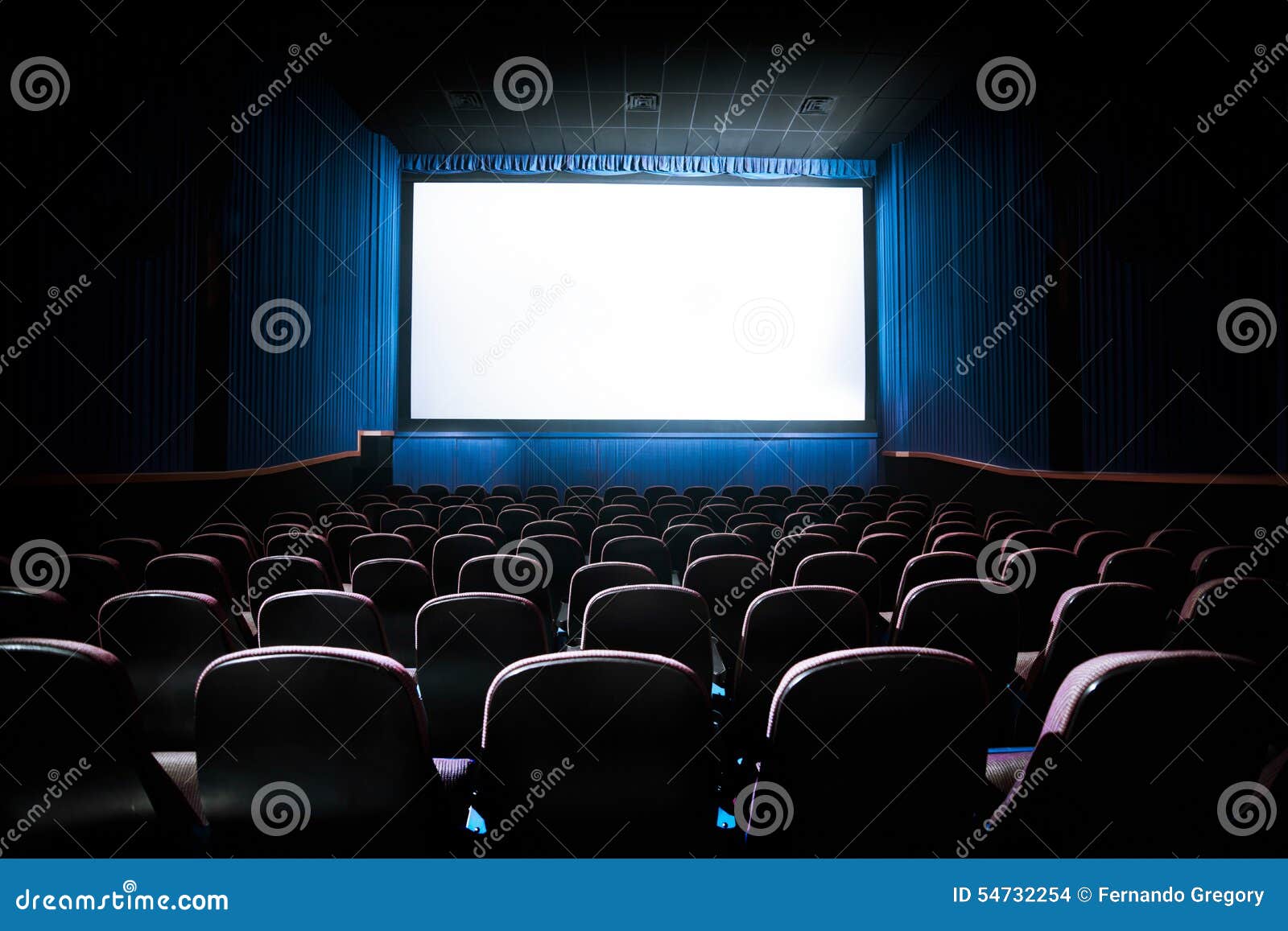 High Contrast Image of Movie Theater Screen Stock Photo - Image of ...