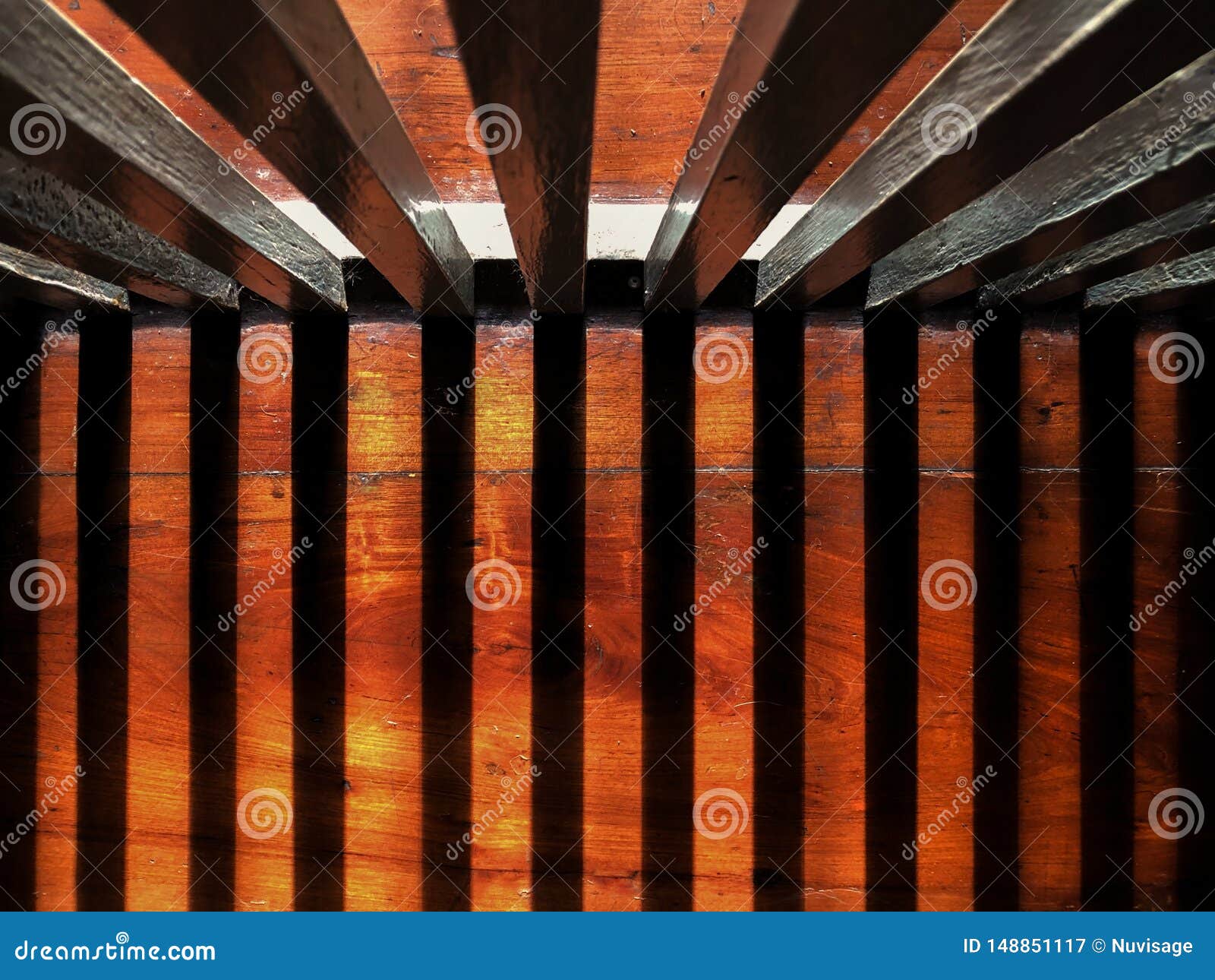 High Contrast Light and Shadow on Brown Wood Floor Stock Image - Image ...