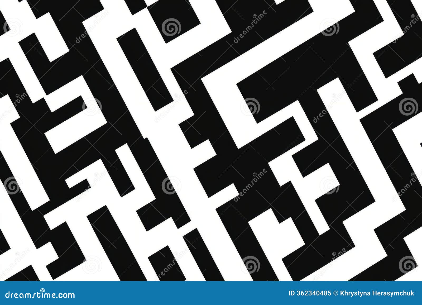 A High-contrast Monochrome Maze Pattern with Sharp Black-and-white ...