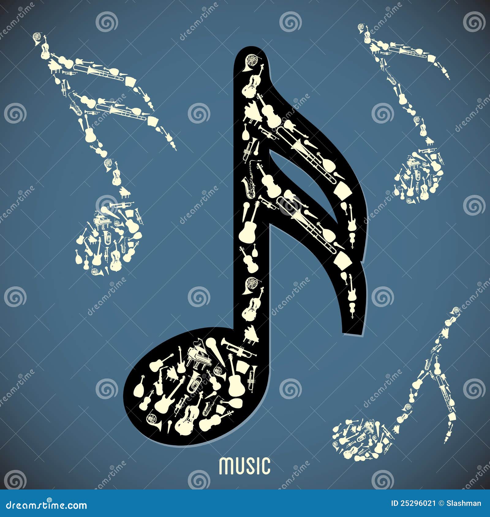 High Contrast Music Instruments Stock Vector - Illustration of guitar ...