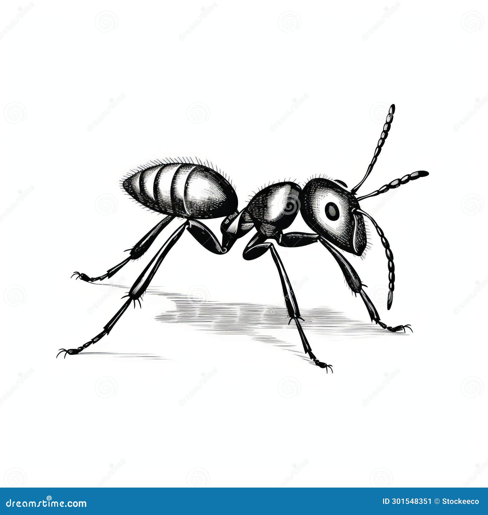 High-contrast Shading: a Hyper-realistic Drawing of an Ant Stock ...