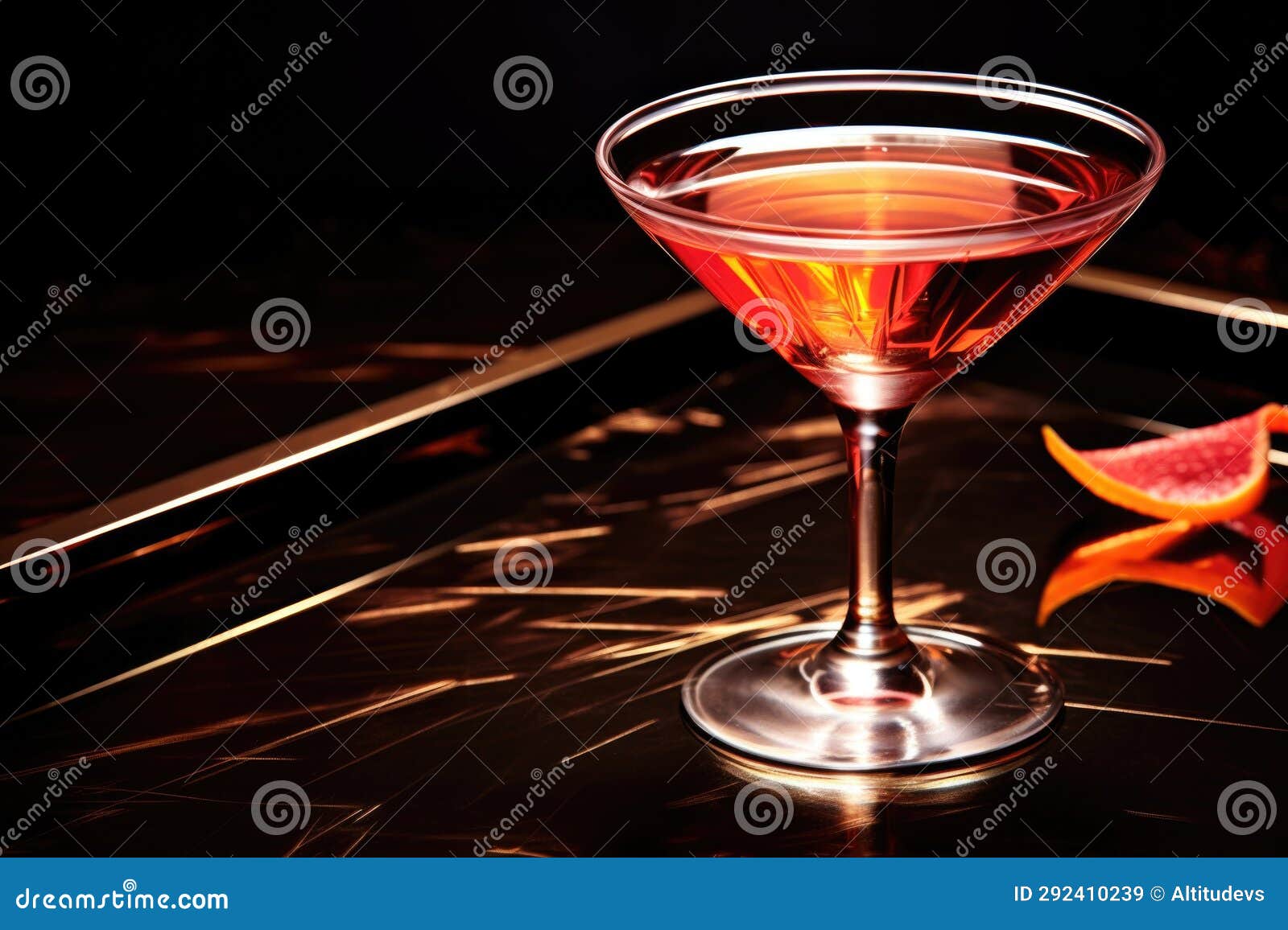 High Contrast Shot of a Cosmopolitan Cocktail in Warm Lighting Stock ...