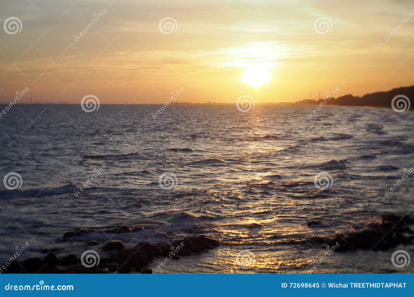 High contrast sunset sea stock image. Image of beautiful - 72698645