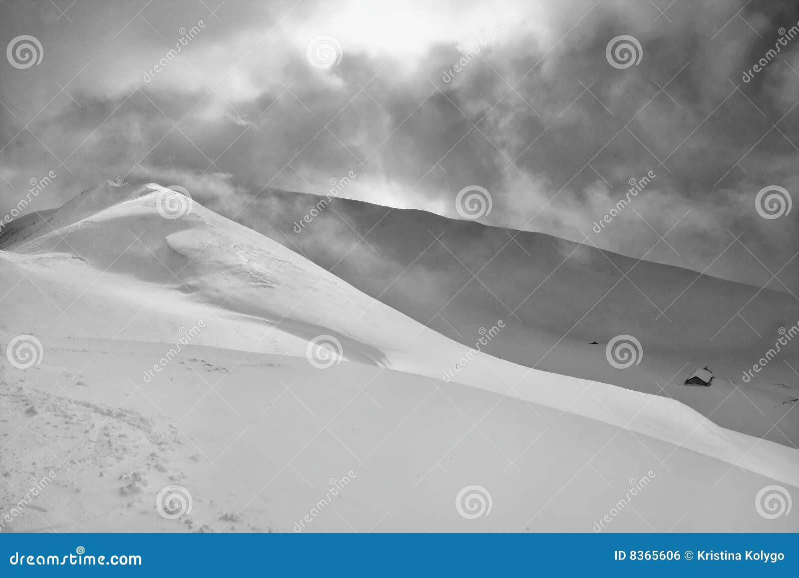 High-contrast Winter Mountain Landscape Stock Photo - Image of chain ...