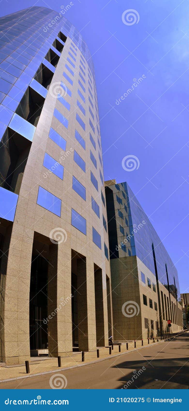 High Corporate Glass Building Stock Image - Image of city, district ...