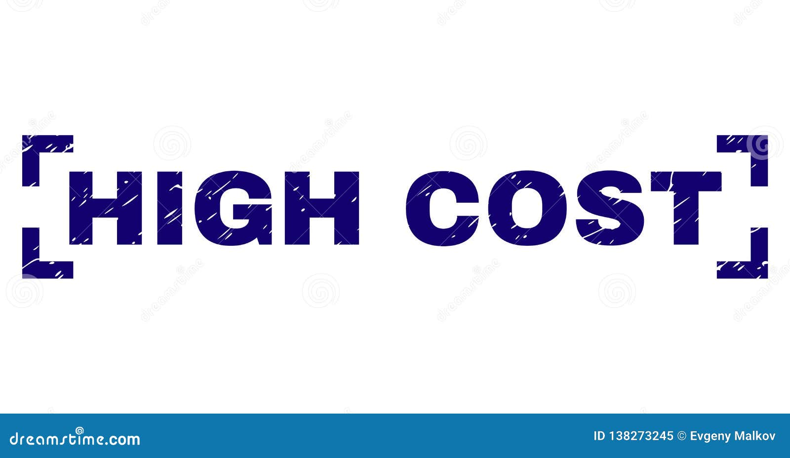 Scratched Textured HIGH COST Stamp Seal Inside Corners Stock Vector ...