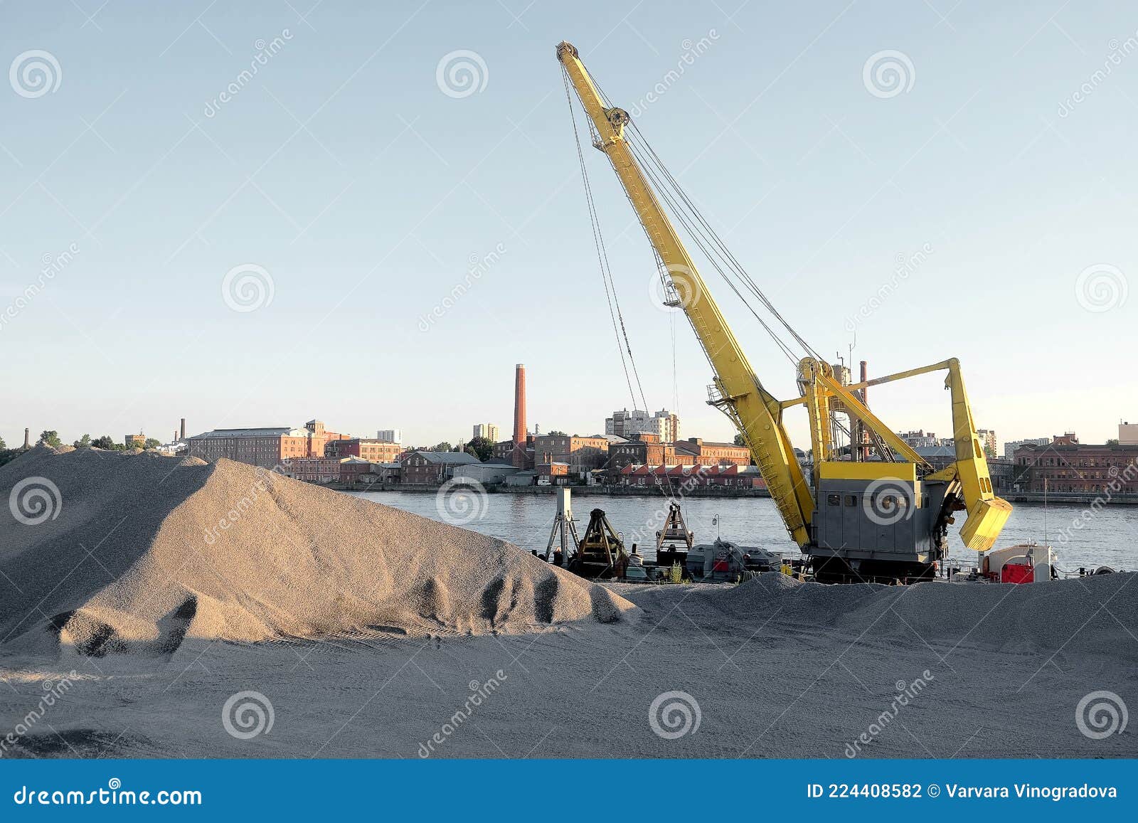High Crane for Unloading Material from Ships Stock Photo - Image of ...