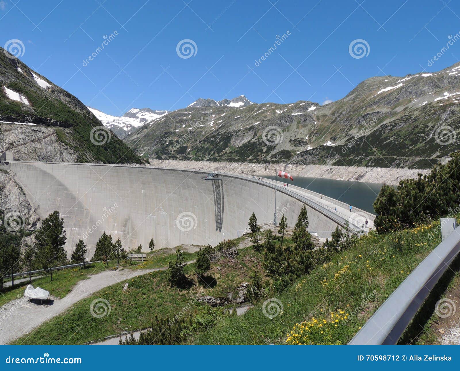 High Dam in the Mountains of Austria Stock Photo - Image of deck ...