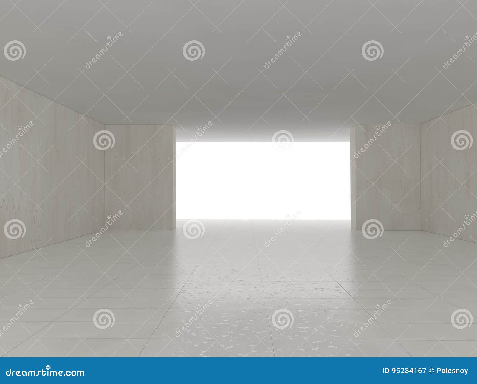High Definition Empty White Room. 3D Stock Illustration - Illustration ...