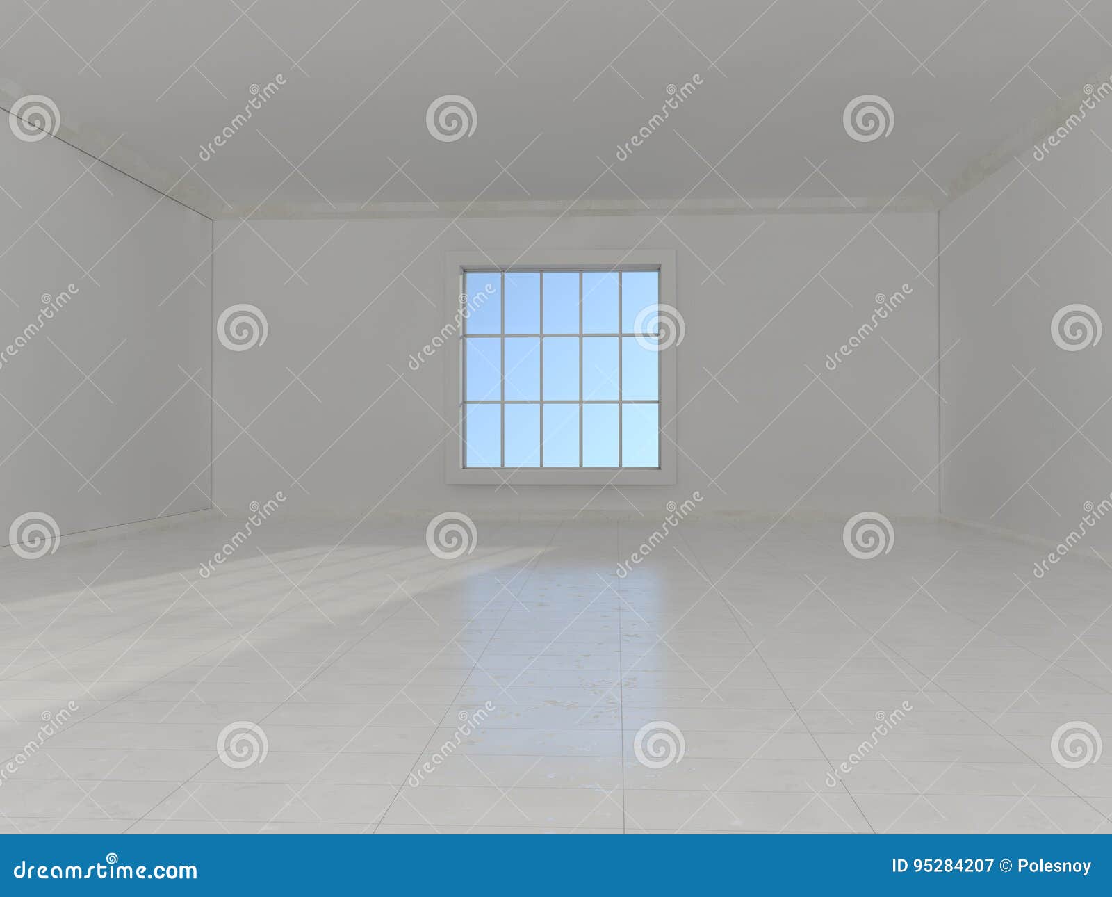 High Definition Empty White Room. 3D Stock Illustration - Illustration ...
