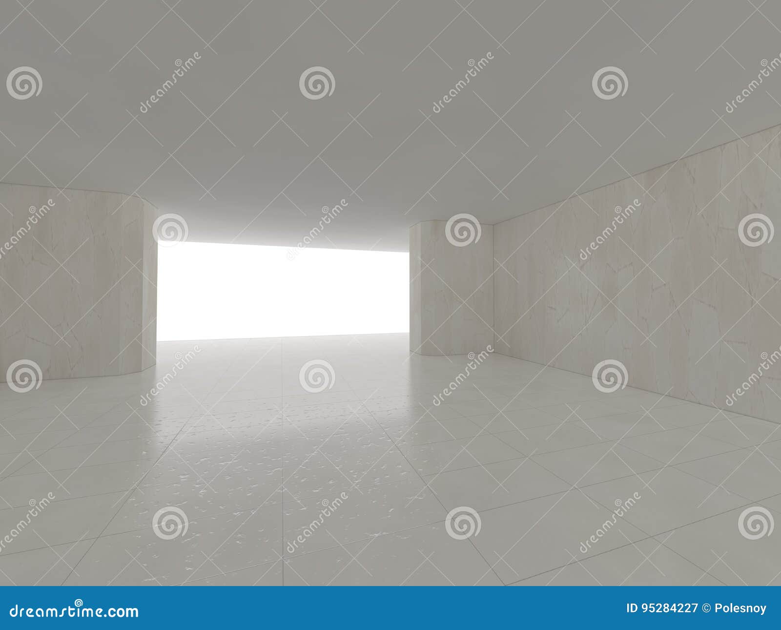 High Definition Empty White Room. 3D Stock Illustration - Illustration ...