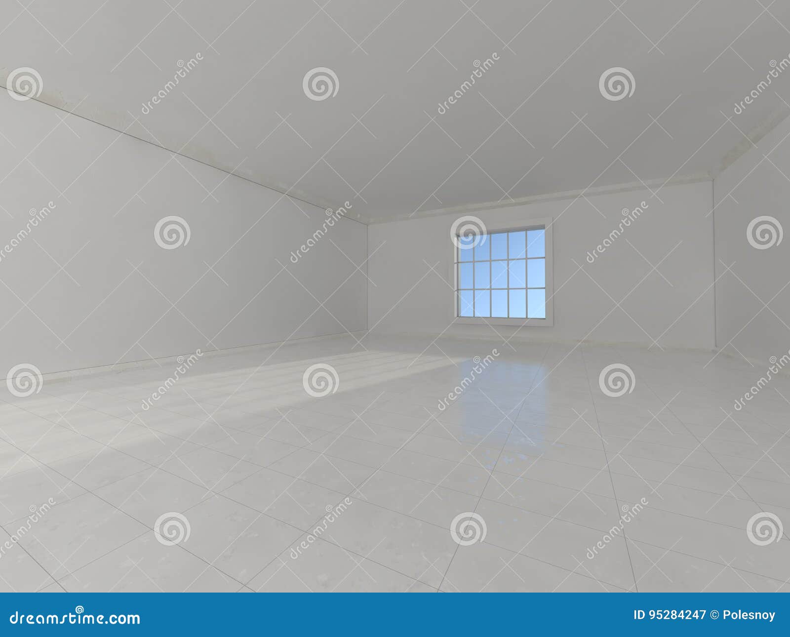 High Definition Empty White Room. 3D Stock Illustration - Illustration ...