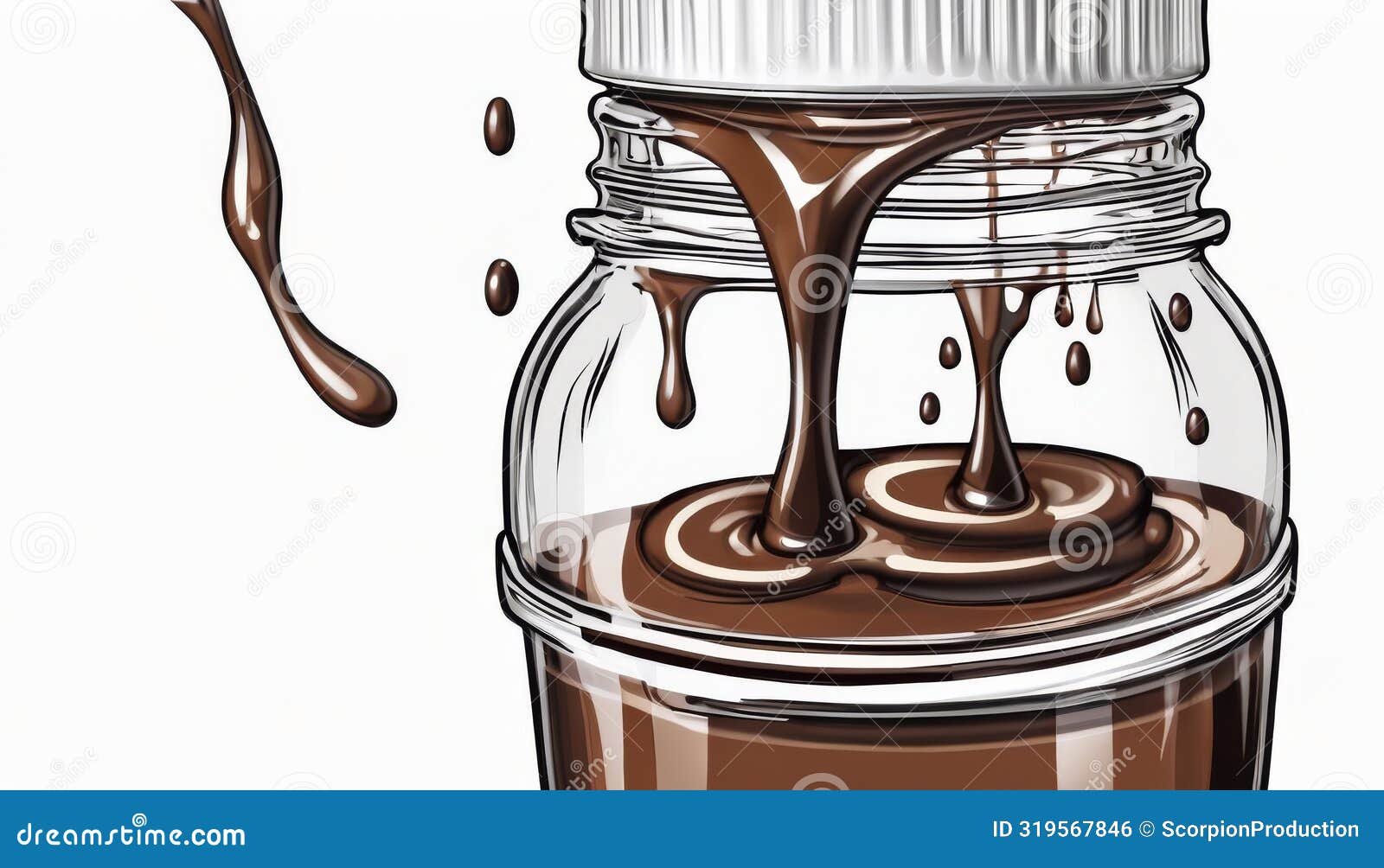 Chocolate Spread Pouring from Jar Stock Illustration - Illustration of ...