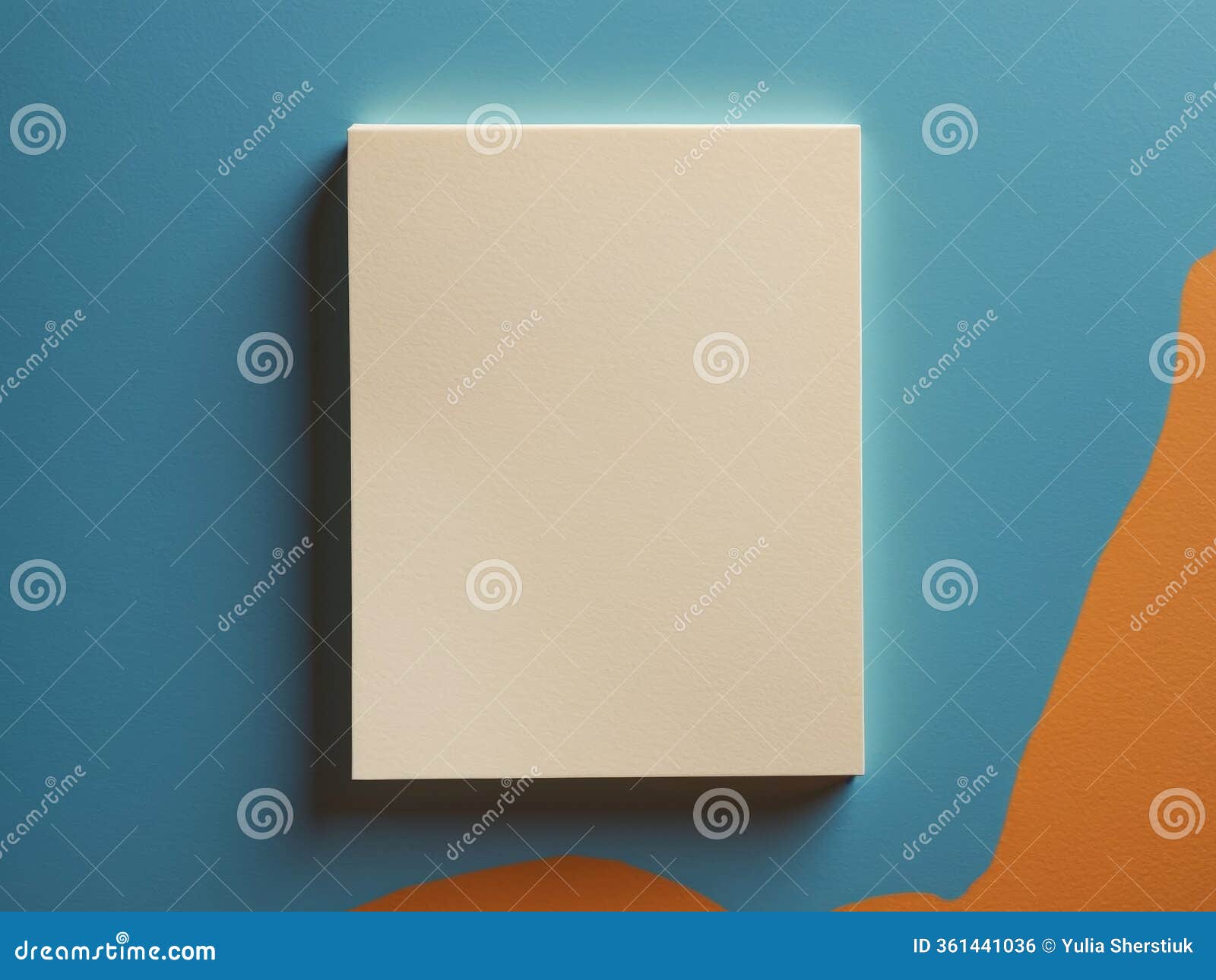 High Definition Image of Blank Notepad on Blue and Orange Background ...