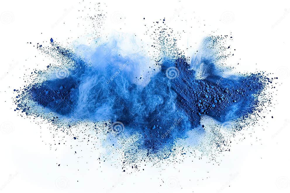 High-definition Image of Blue Chalk Pieces Breaking and Dust Flying ...