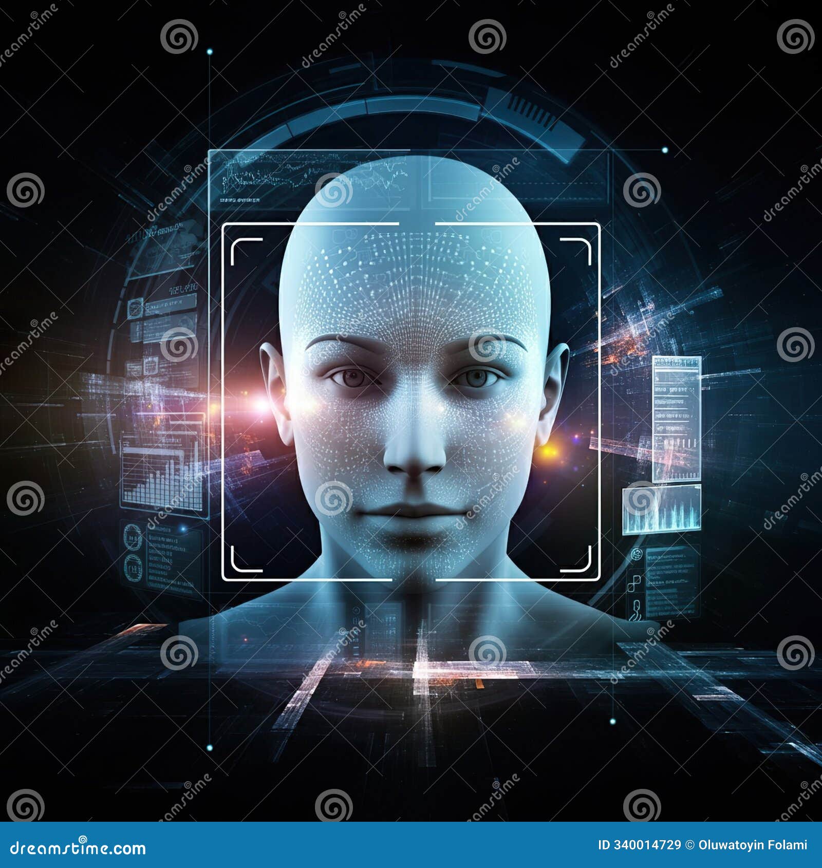 A High-definition Image Depicting a Facial Recognition System Concept ...
