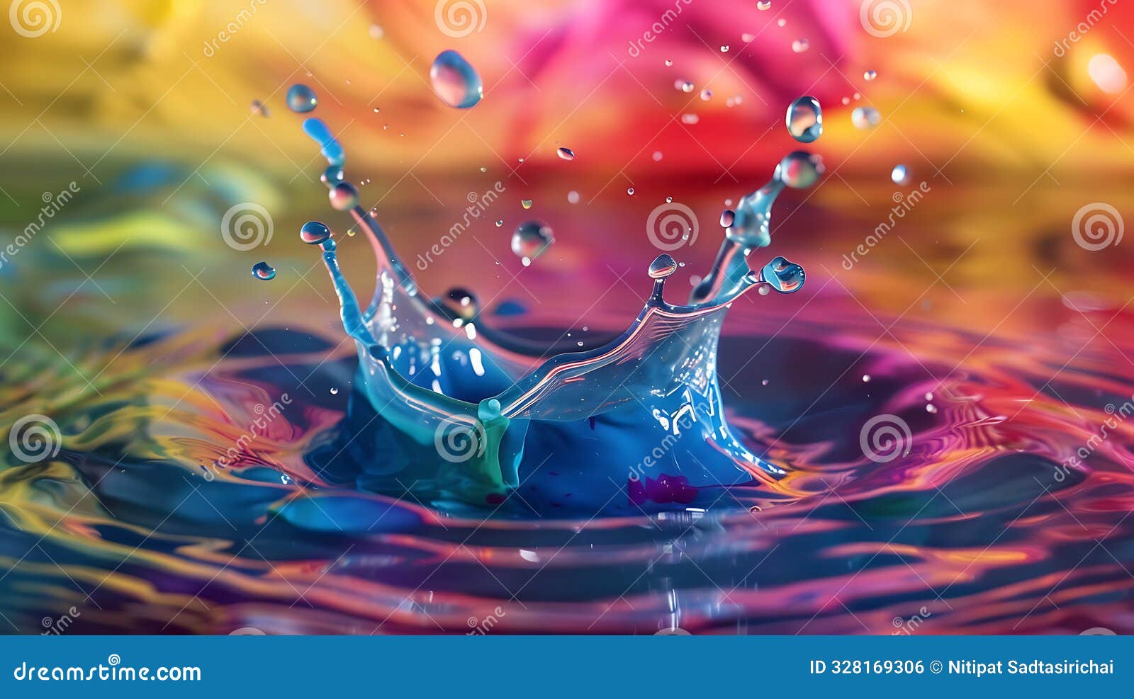 High-definition Image of Paint Droplets in Water, Color Diffusion ...