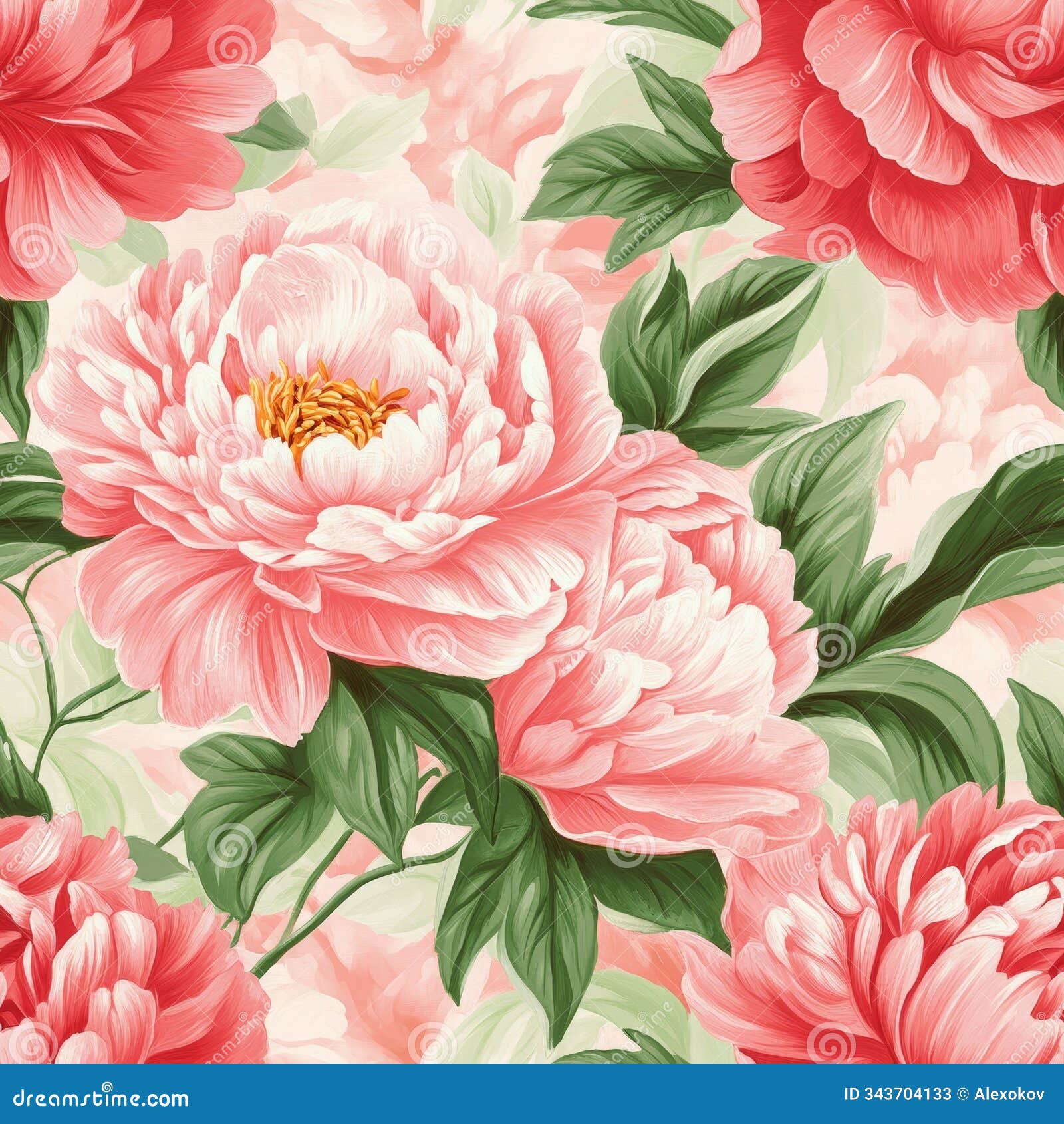 High Definition Peony Pattern for Scrapbooking and Acrylic Tile Design ...