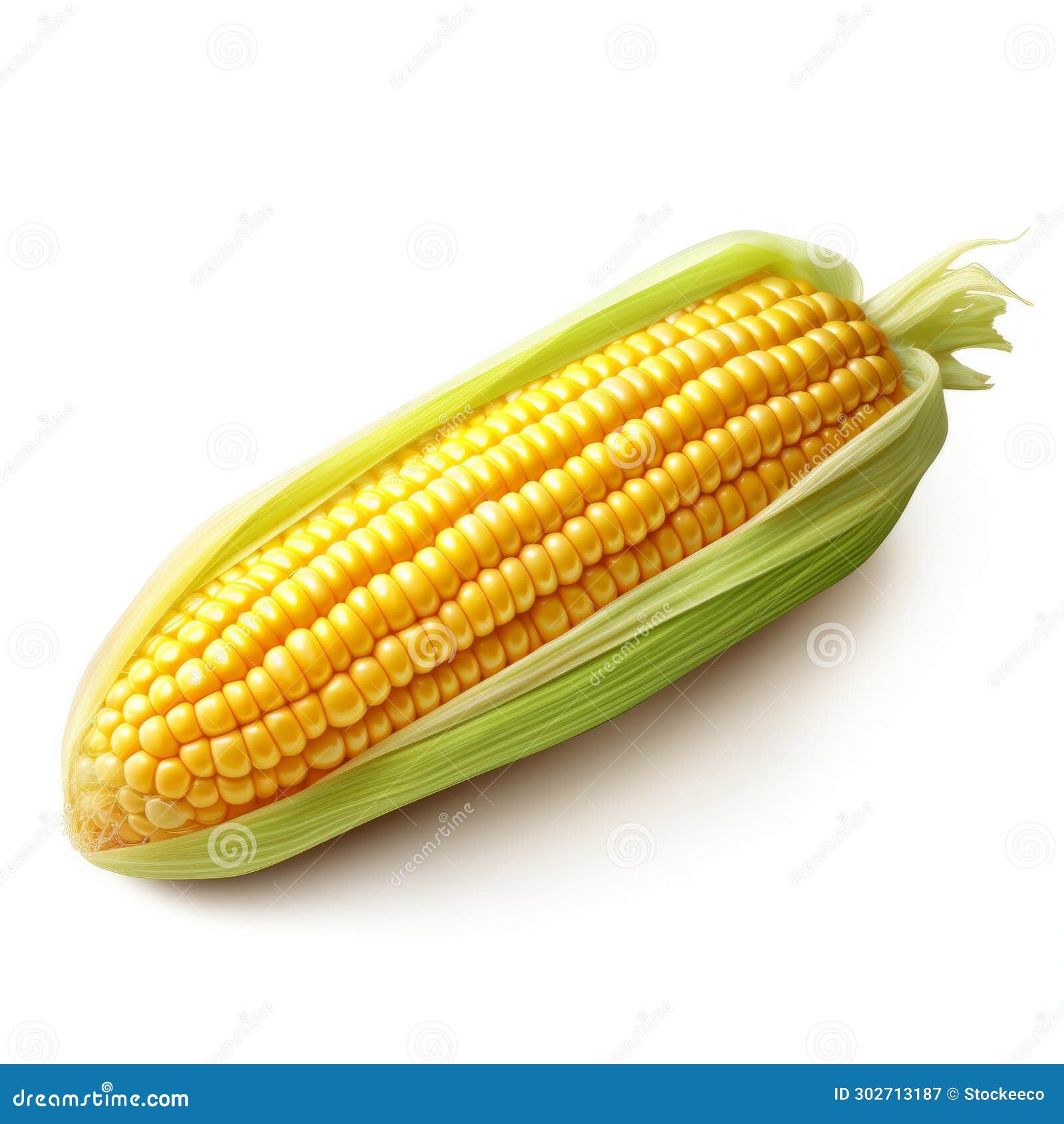 Highly Realistic and Detailed Corn on the Cob Isolated on White Stock ...
