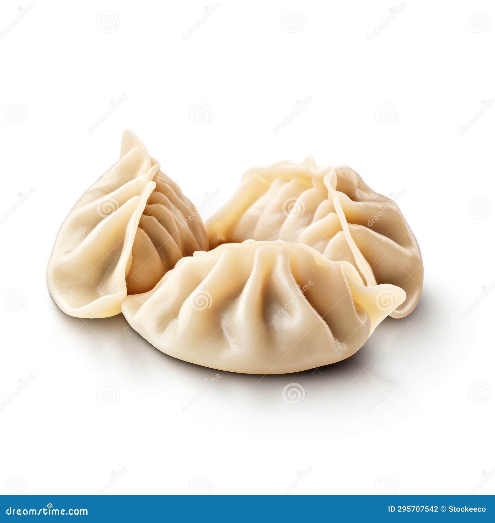 Realistic Ivory Chinese Dumplings on White Background Stock ...