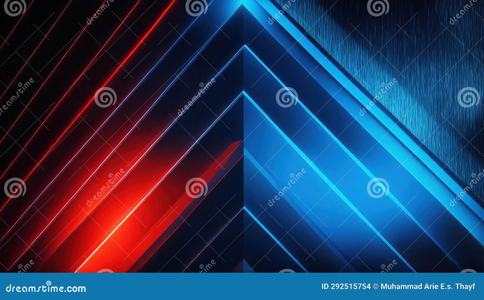 Geometric Red and Blue Triangle Lights Background. High Defenition ...